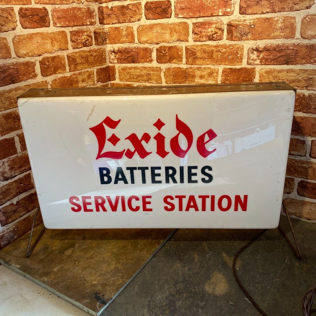 VINTAGE GARAGE SIGN LIGHTBOX – EXIDE #4050 | Matts Automobilia